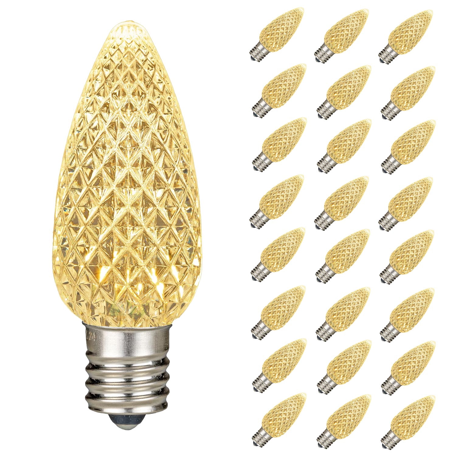 Novelty Lights Warm White C9 LED Faceted Christmas Replacement Bulbs ...