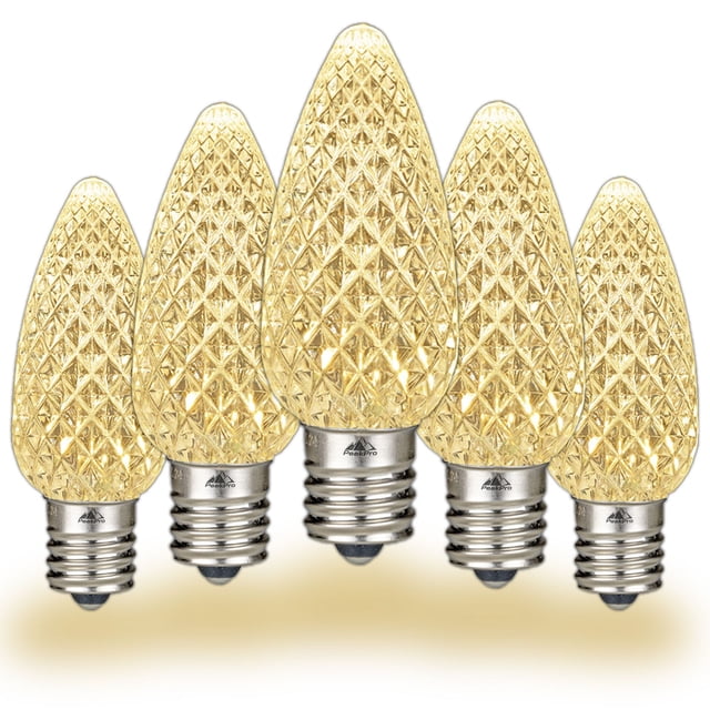 Novelty Lights Warm White C9 LED Faceted Christmas Replacement Bulbs ...
