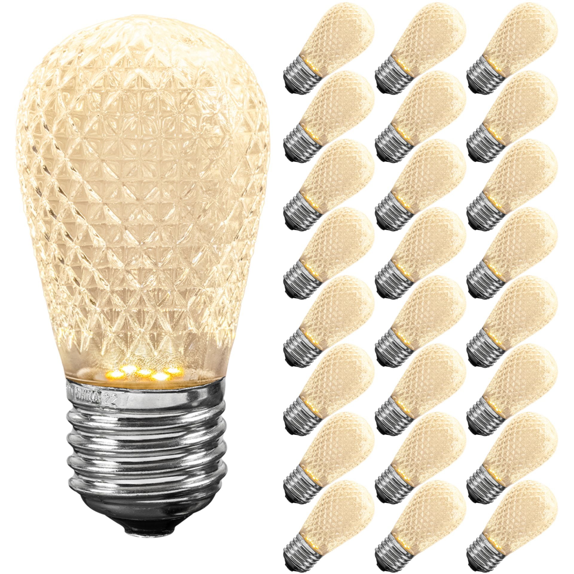 Novelty Lights Warm White Faceted S14 Hanging LED String Light ...