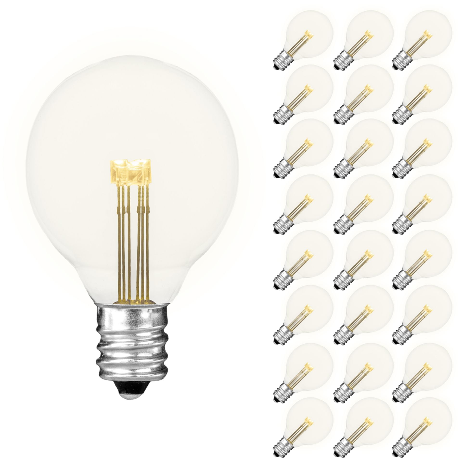 Novelty Lights Warm White Glass G40 Globe Hanging LED String Light ...