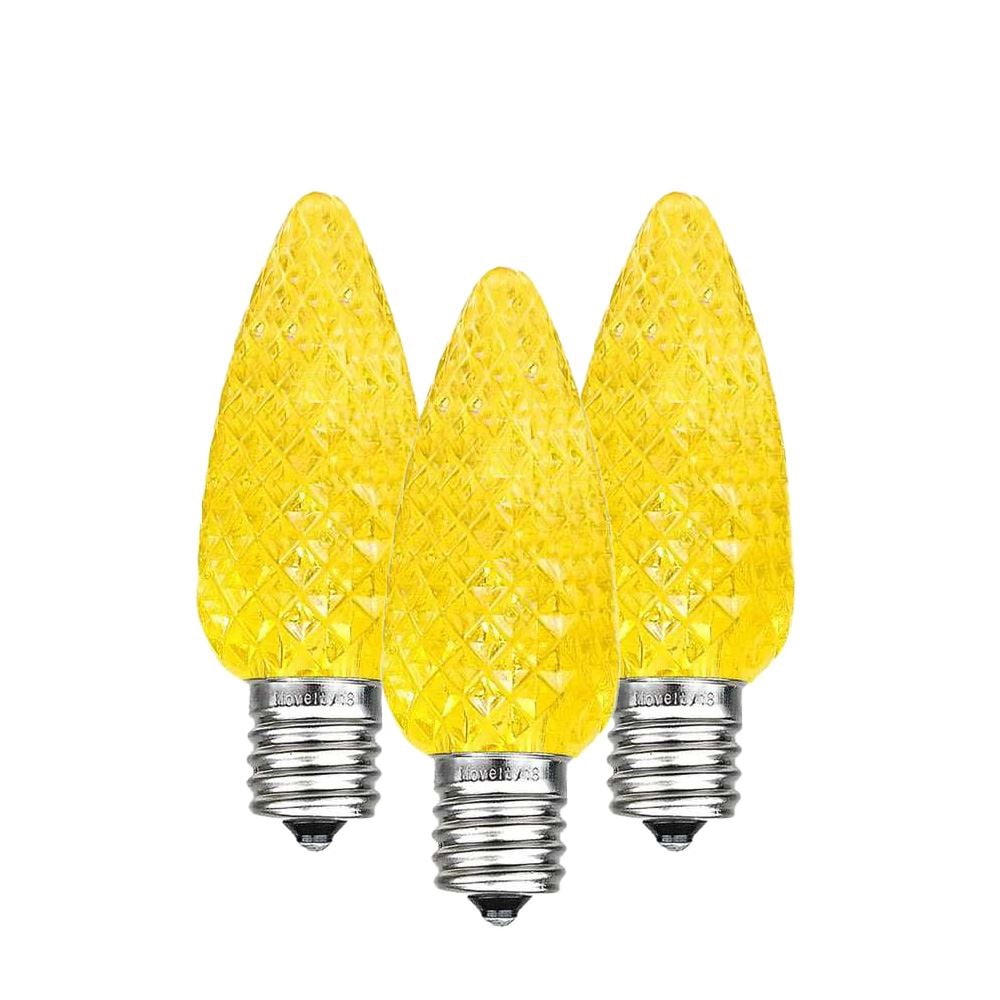 Novelty Lights Yellow C7 LED Faceted Christmas Replacement Bulbs ...