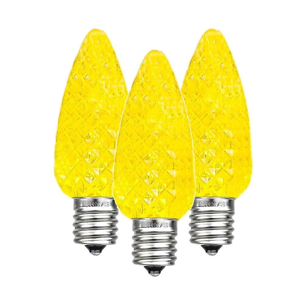 Novelty Lights Yellow C9 LED Faceted Christmas Replacement Bulbs ...