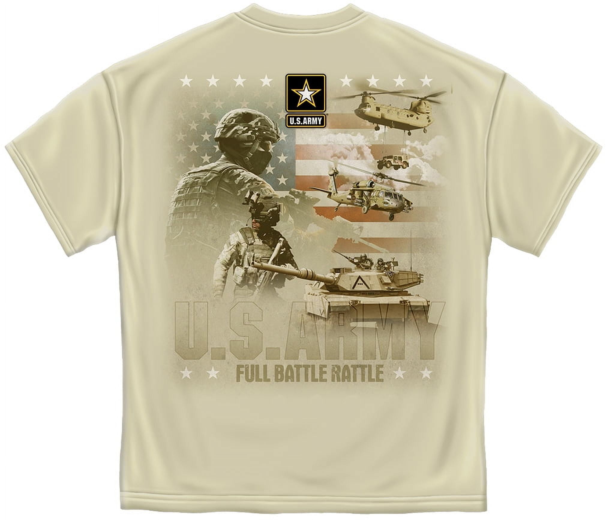 Novelty Men's Army Full Battle Rattle T-shirt Sand - Walmart.com