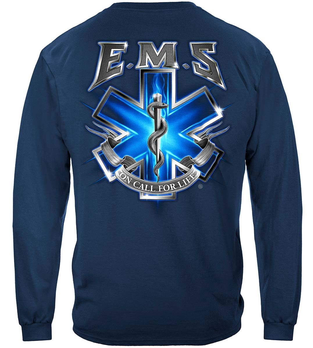 Novelty Men's EMS On Call For Life EMS Long Sleeve Navy - Walmart.com