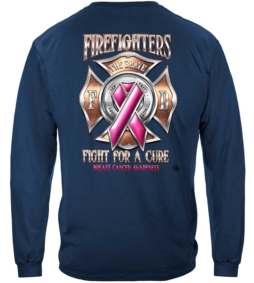 Novelty Men's Firefighter Race For A Cure Long Sleeve Navy - Walmart.com
