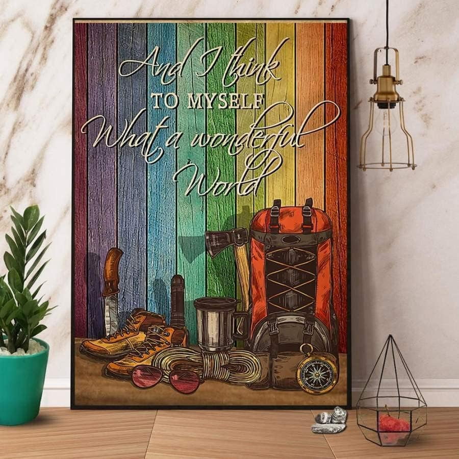 Novelty Metal Aluminum Sign , Hiking and I Think to Myself What A ...