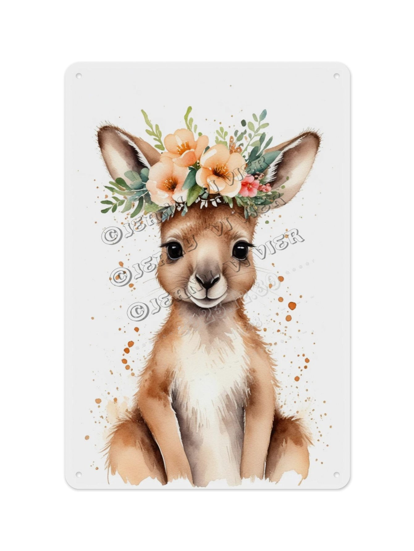 Novelty Metal Sign, Aluminum, 8 x 12 Inches, Featuring Cute Kangaroo ...