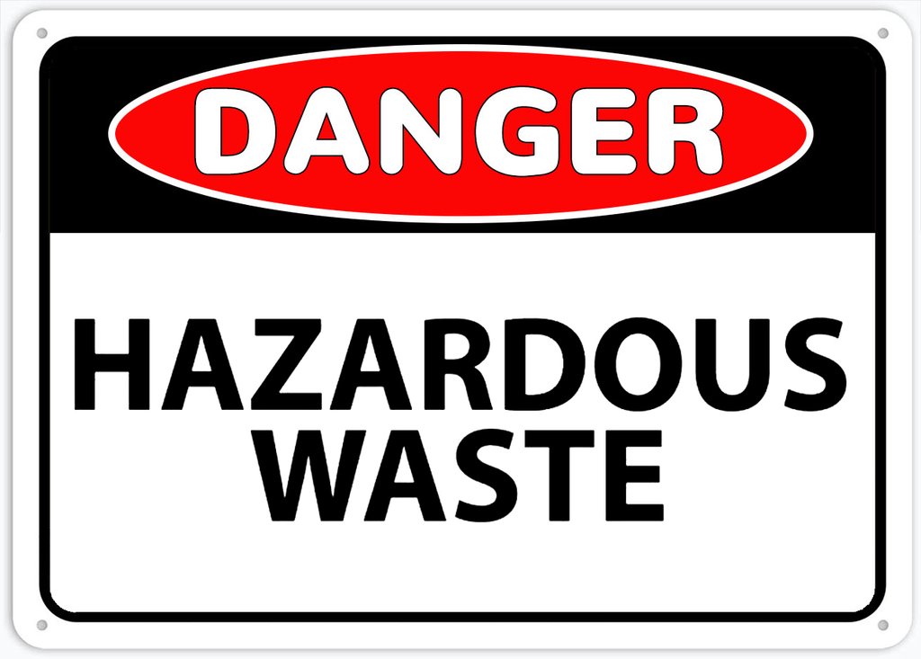 Novelty Metal Sign Aluminum Sign Danger Hazardous Waste 12 X 8 Inches ...