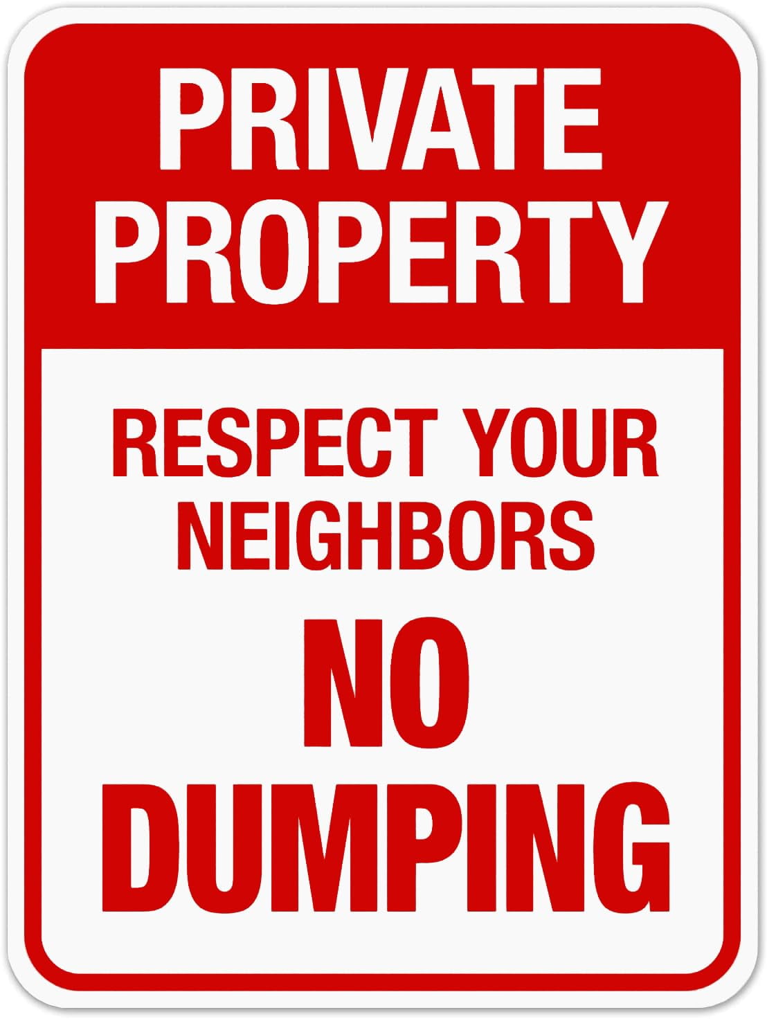 Novelty Metal Tin Sign, Respect Your Neighbors No Dumping Sign Home ...