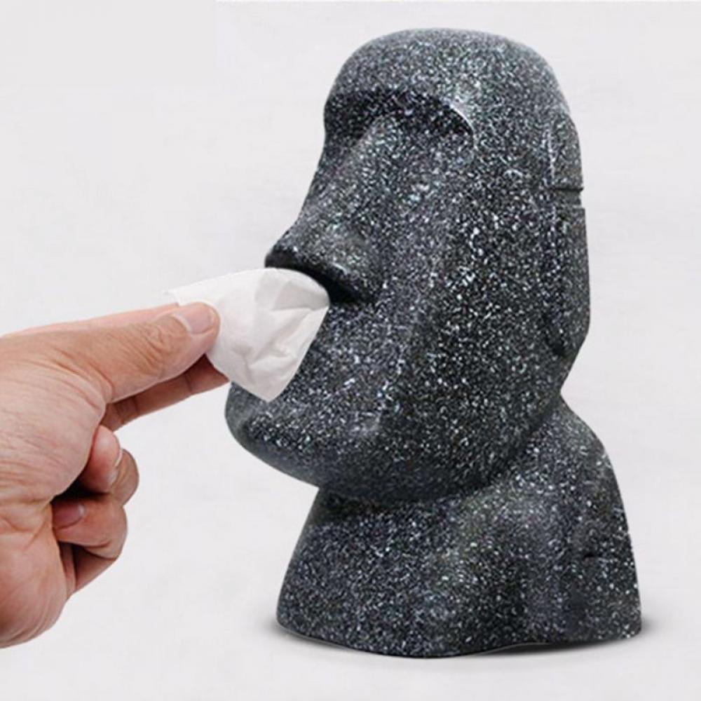 Tinkercad Moai Tissue Box Holder, Resin Made, Decorative Paper Towel Box, Kleenex Cover for Home ...