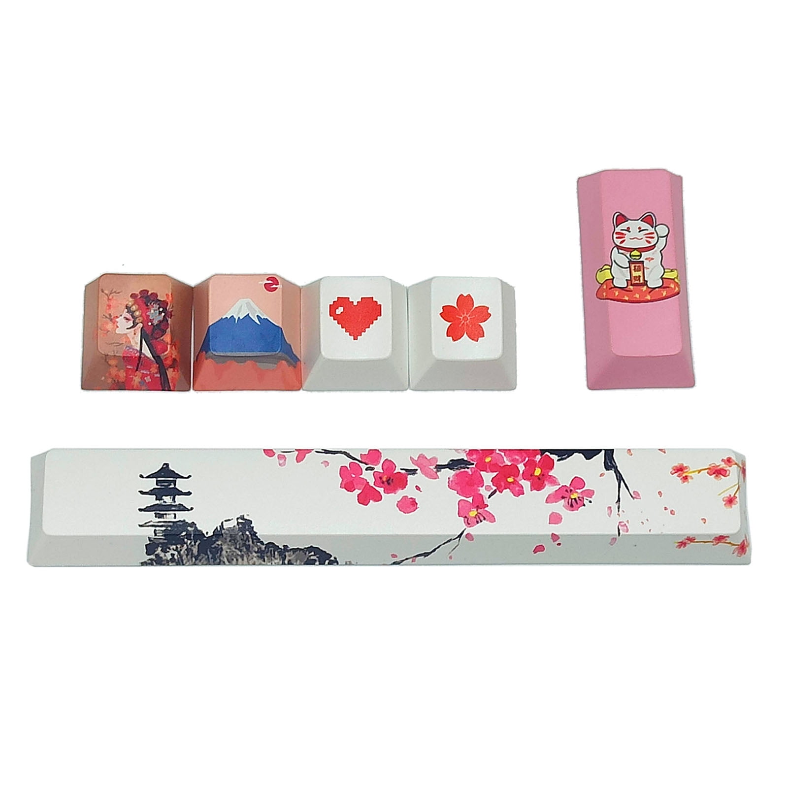 Novelty PBT Space Enter ESC 5 Side Dye-Subbed Keycap 6.25U Spacebar Keycap for Mechanical ...