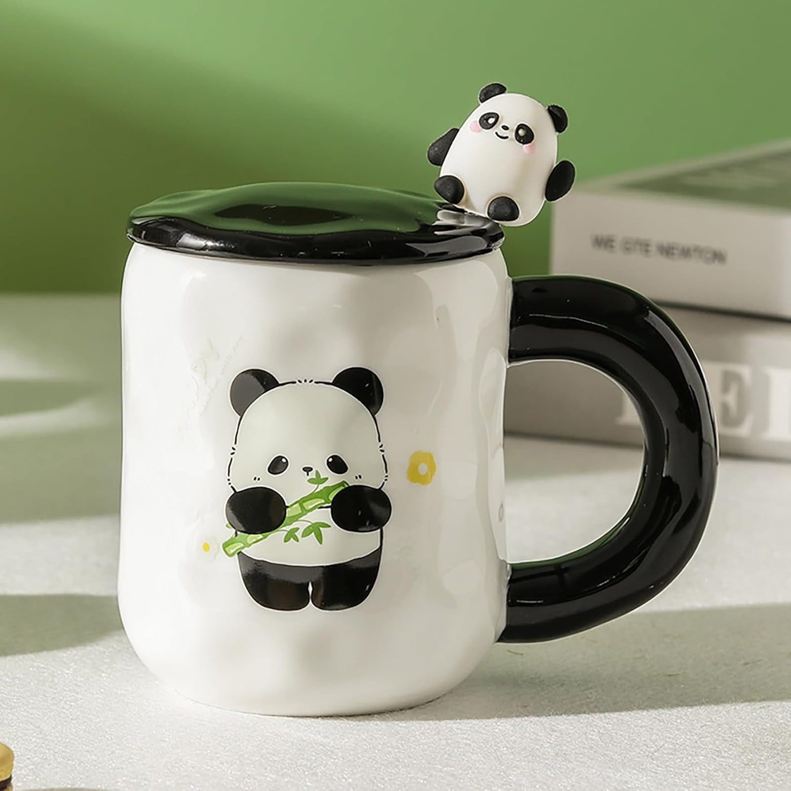 Novelty Panda Coffee Mug Gift Set with 3D Panda Spoon, Dust Cup Lid ...