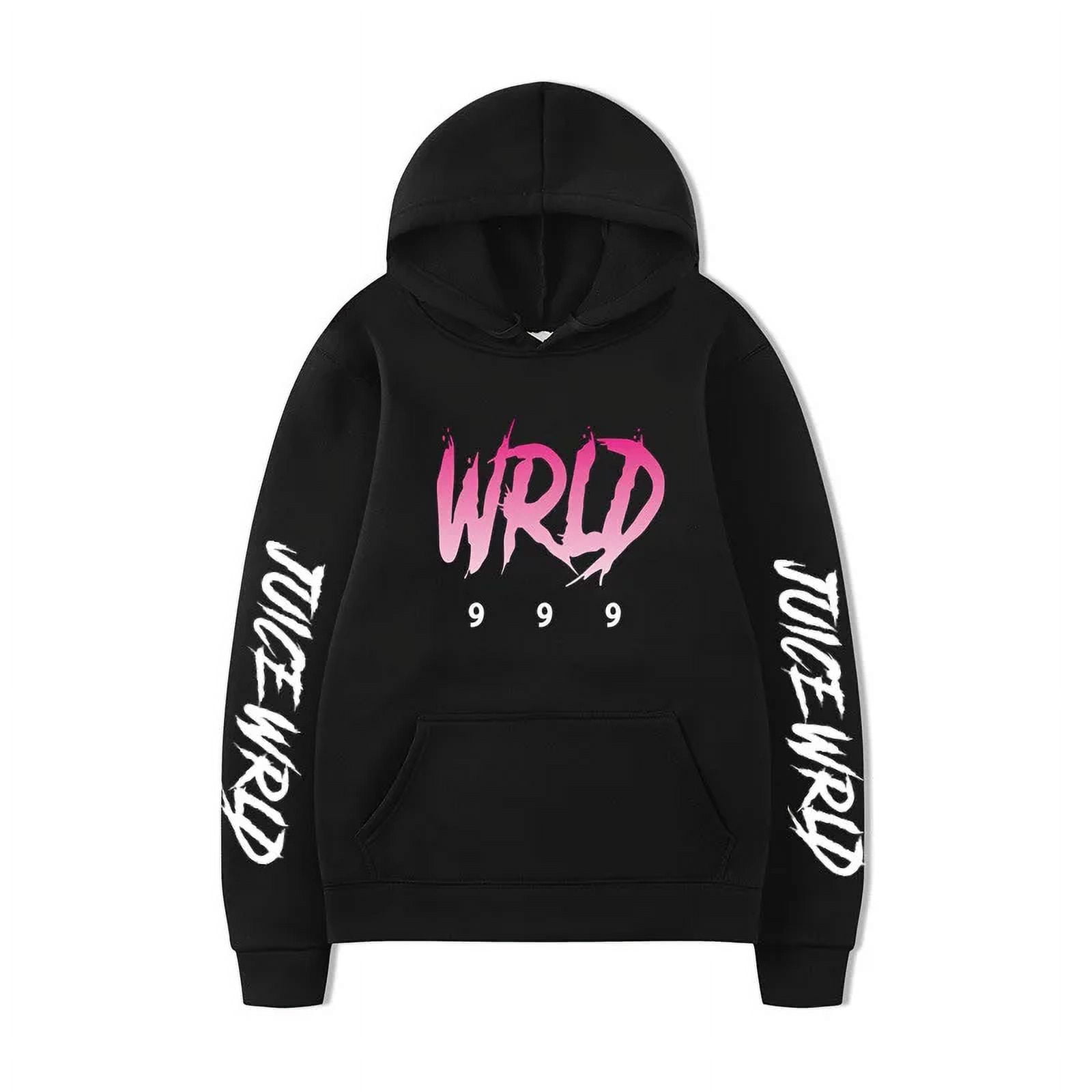 Novelty Pattern Print Singer Juice Wrld Print Fashion Loose Hooded ...