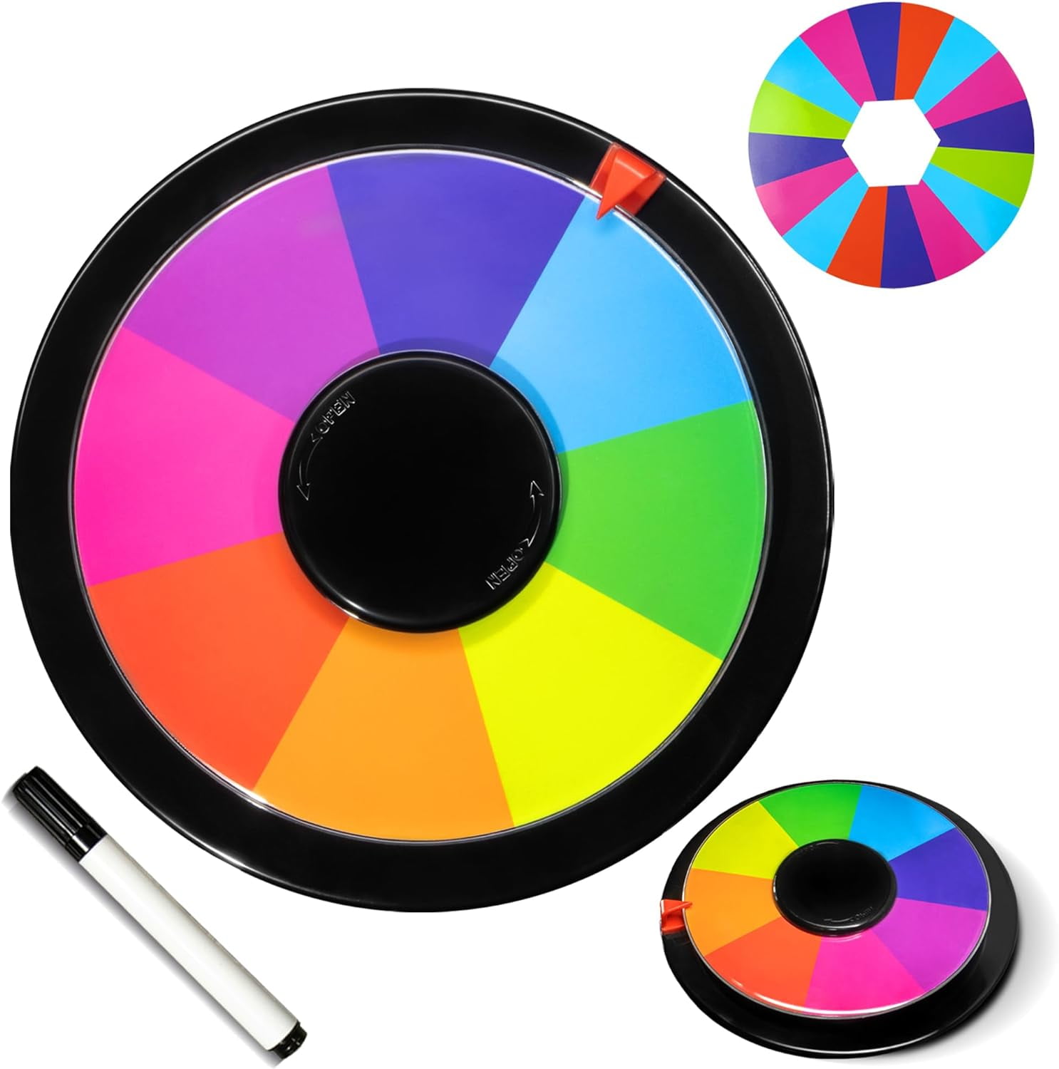 Novelty Place 10 Inch Tabletop Spinning Prize Wheel - Double Sided 8/16 ...