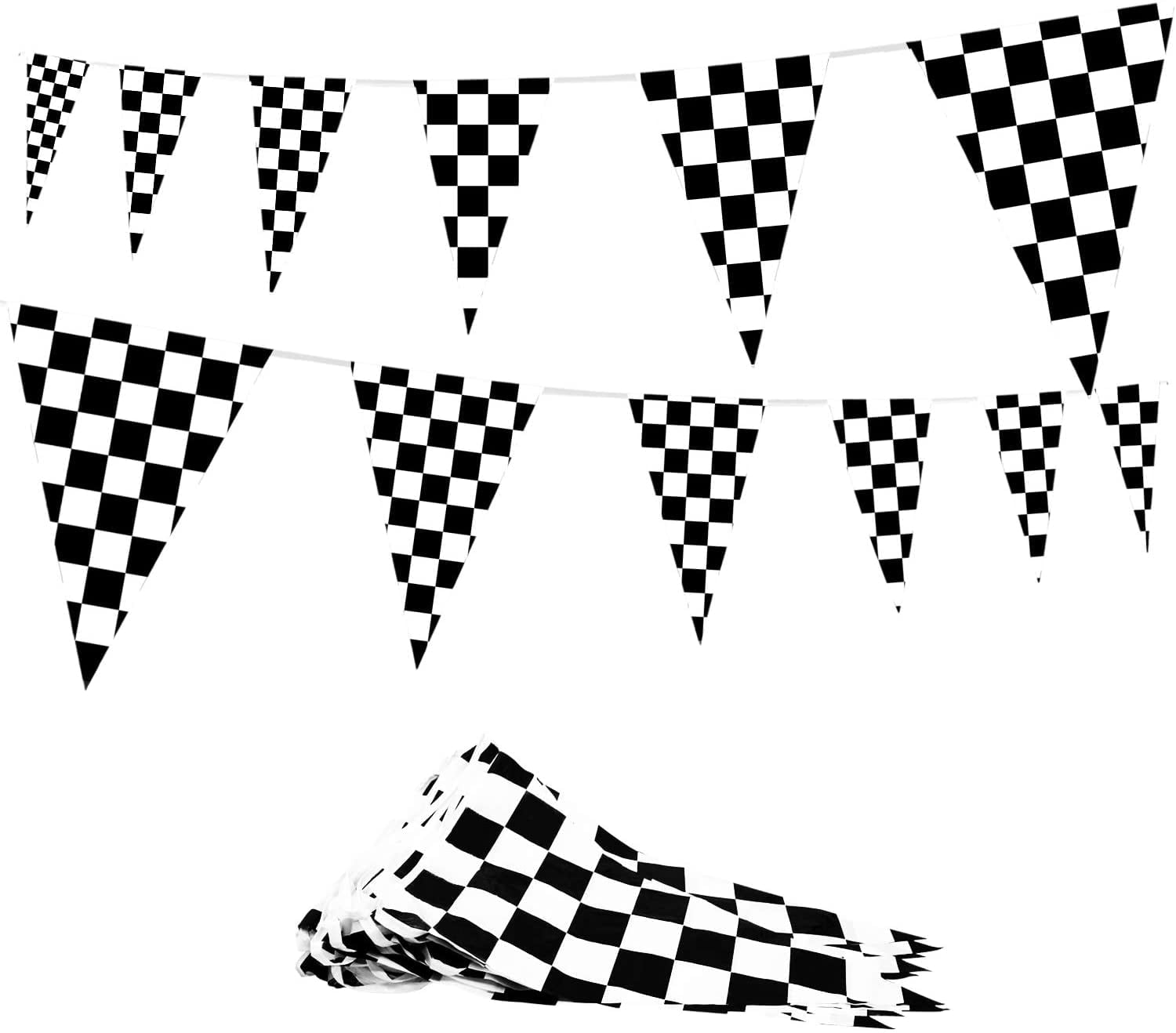 Novelty Place 100ft Checkered Pennant Banner - NASCAR & Go Kart Decor ...