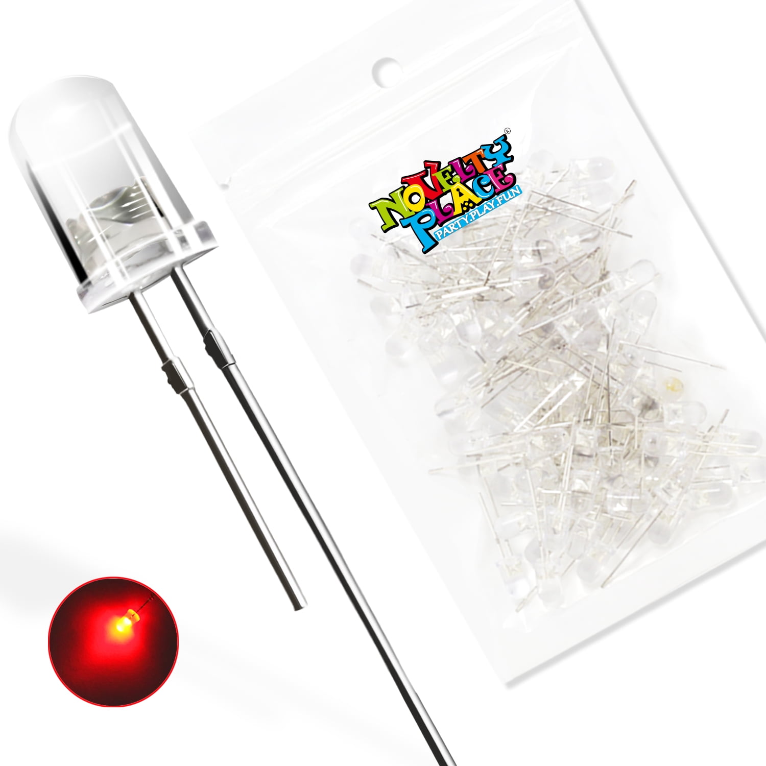 Novelty Place 100pcs 5mm White LED Diode Lights - Super Bright Clear ...