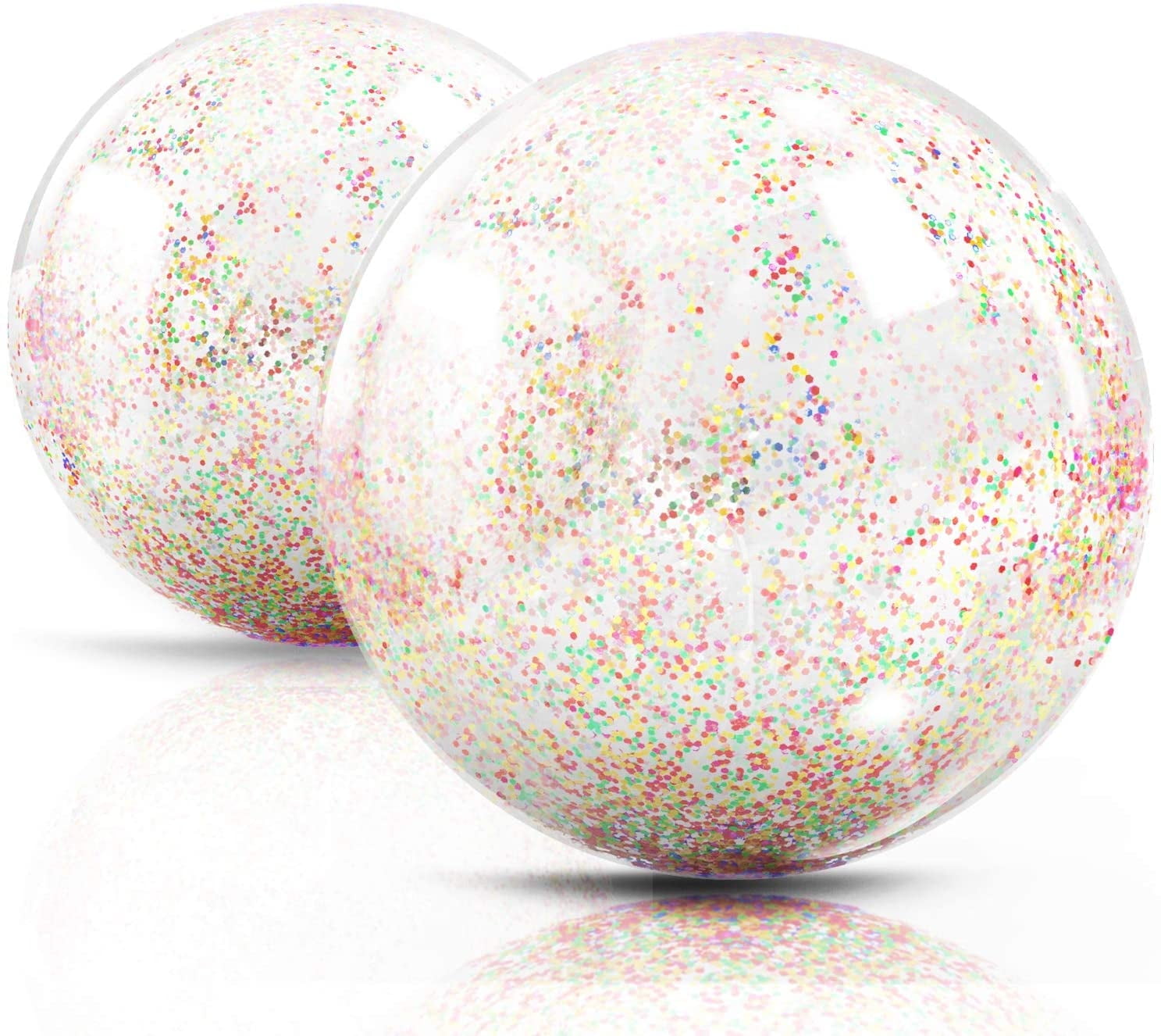 Novelty Place 2 Pcs Sequins Glitter Inflatable Beach Balls - Summer ...