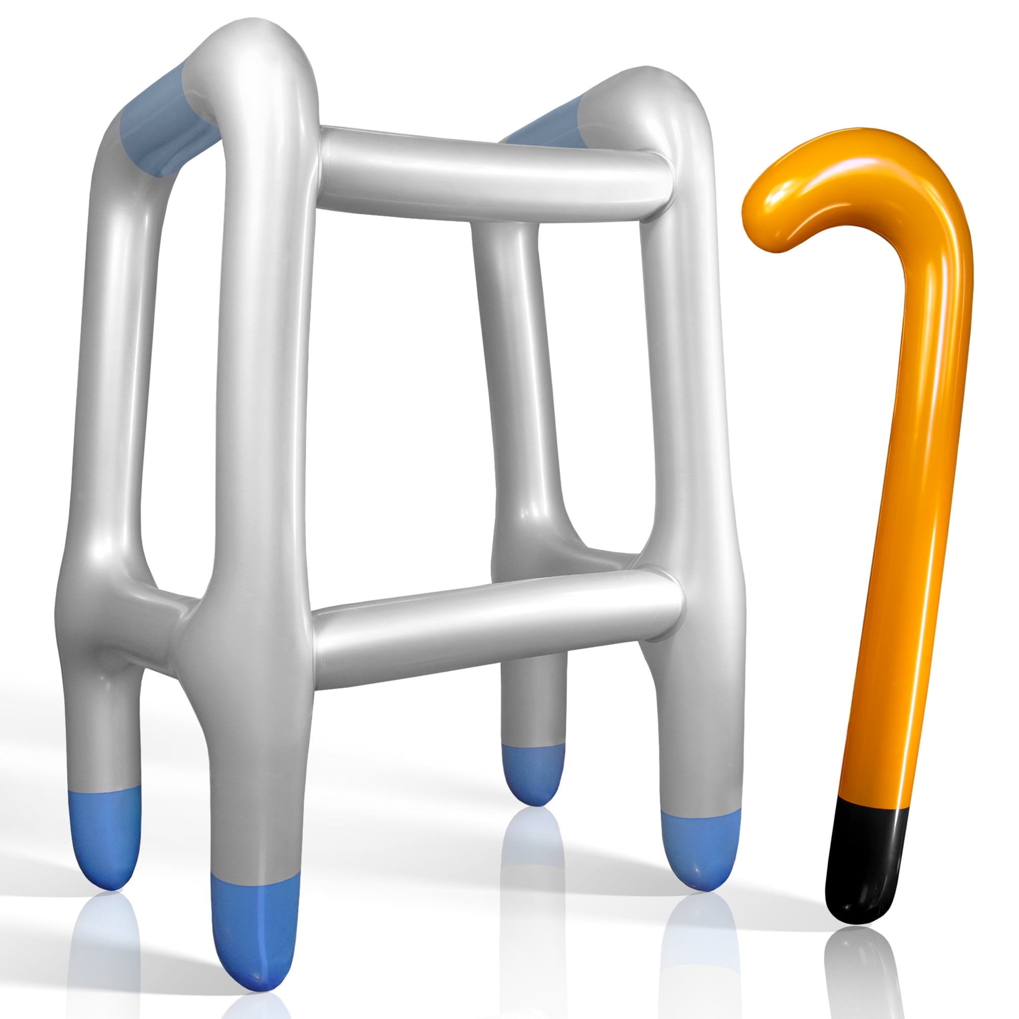 Novelty Place Inflatable Walker and Cane Set - Funny Old Man Costume ...