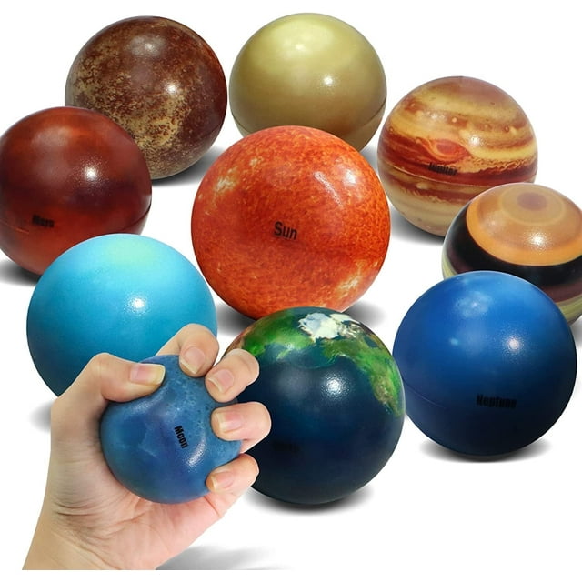 Novelty Place 10 Pcs Solar System Stress Balls - Anti-Stress Balls ...