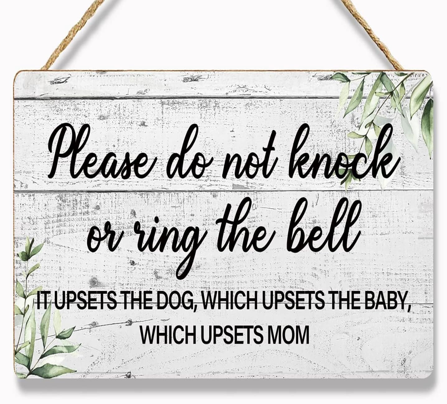 Novelty Please Do Not Knock or Ring the Bell Rustic Wooden Wall Plaque ...