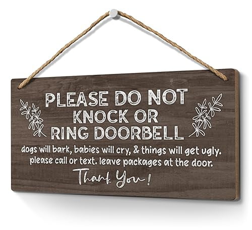 Novelty Please Do Not Knock or Ring Doorbell Sign Funny Baby Sleeping ...