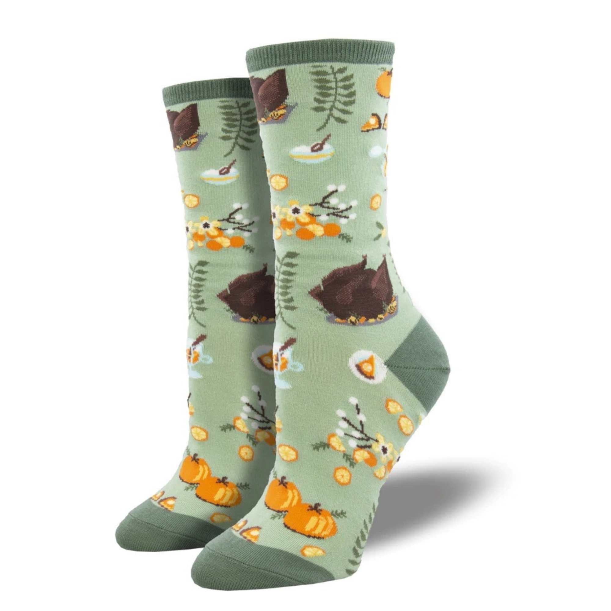 Novelty Socks Thanksgiving Turkey Dinner Womens Crew Party Turkey Fall ...