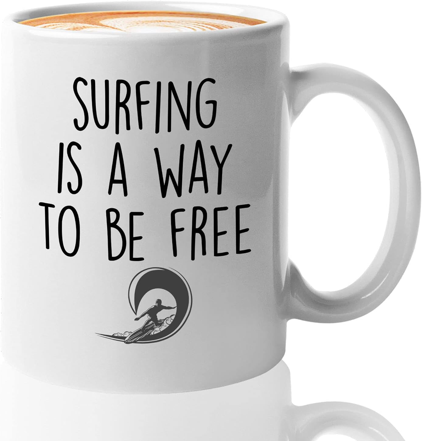 Novelty Summer Coffee Mug - Surfing Is A Way To Be Free - Adventure ...
