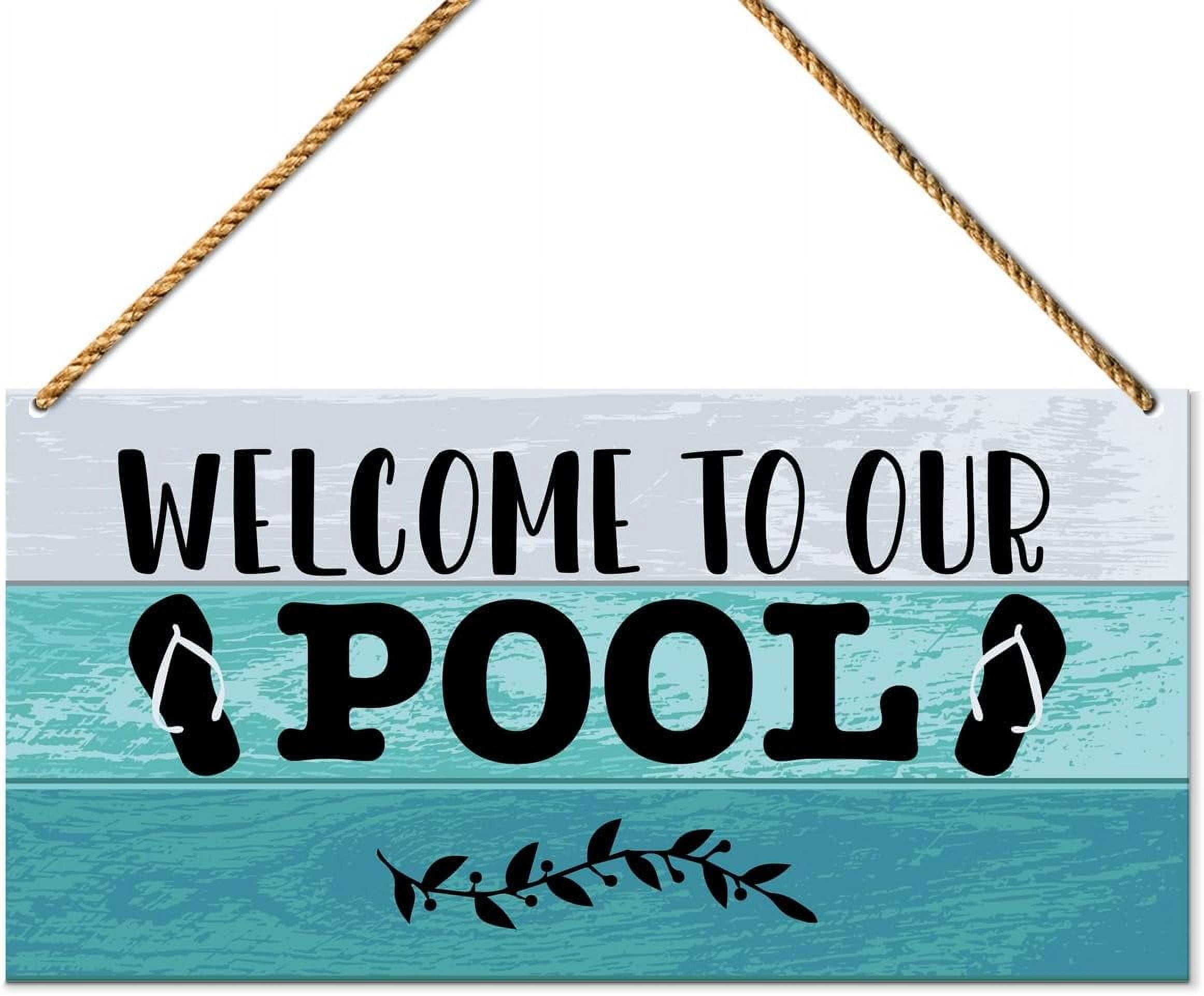 Novelty Summer Pool Wood Sign Outdoor Living Pool Patio Decor for Home ...