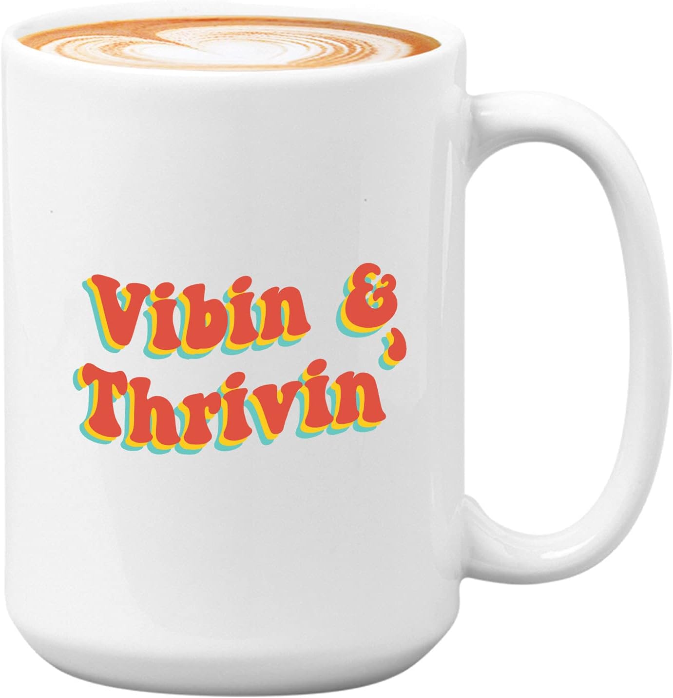 Novelty Vintage Coffee Mug - Vibin And Thrivin - 90's 80's Retro Vibe ...
