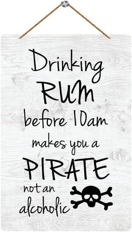 Novelty Wall Decor Sign With Warming Quotes Drinking Rum All Day Makes ...