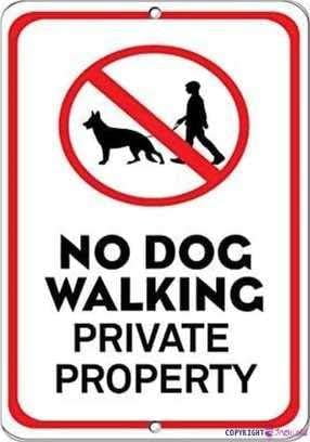 Novelty Warning Metal Tin Signs No Dog Walking Private Property Pet ...