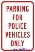 Novelty Warning Metal Tin Sign Parking for Police Vehicles Only Parking ...