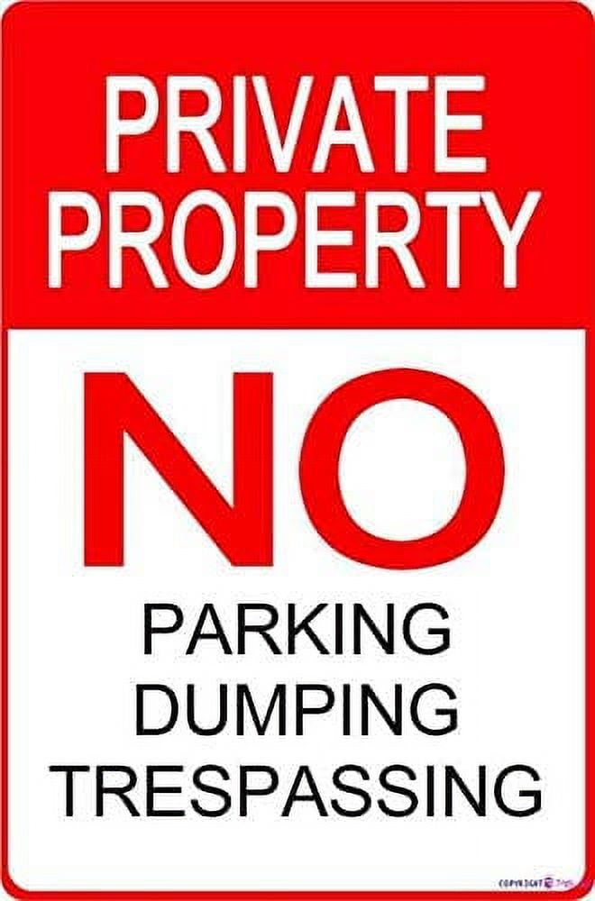 Novelty Warning Metal Tin Sign Private Property No Parking Dumping ...