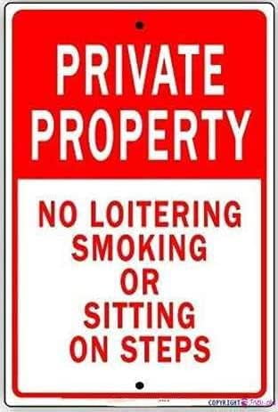 Novelty Warning Metal Tin Signs Private Property No Loitering Smoking ...