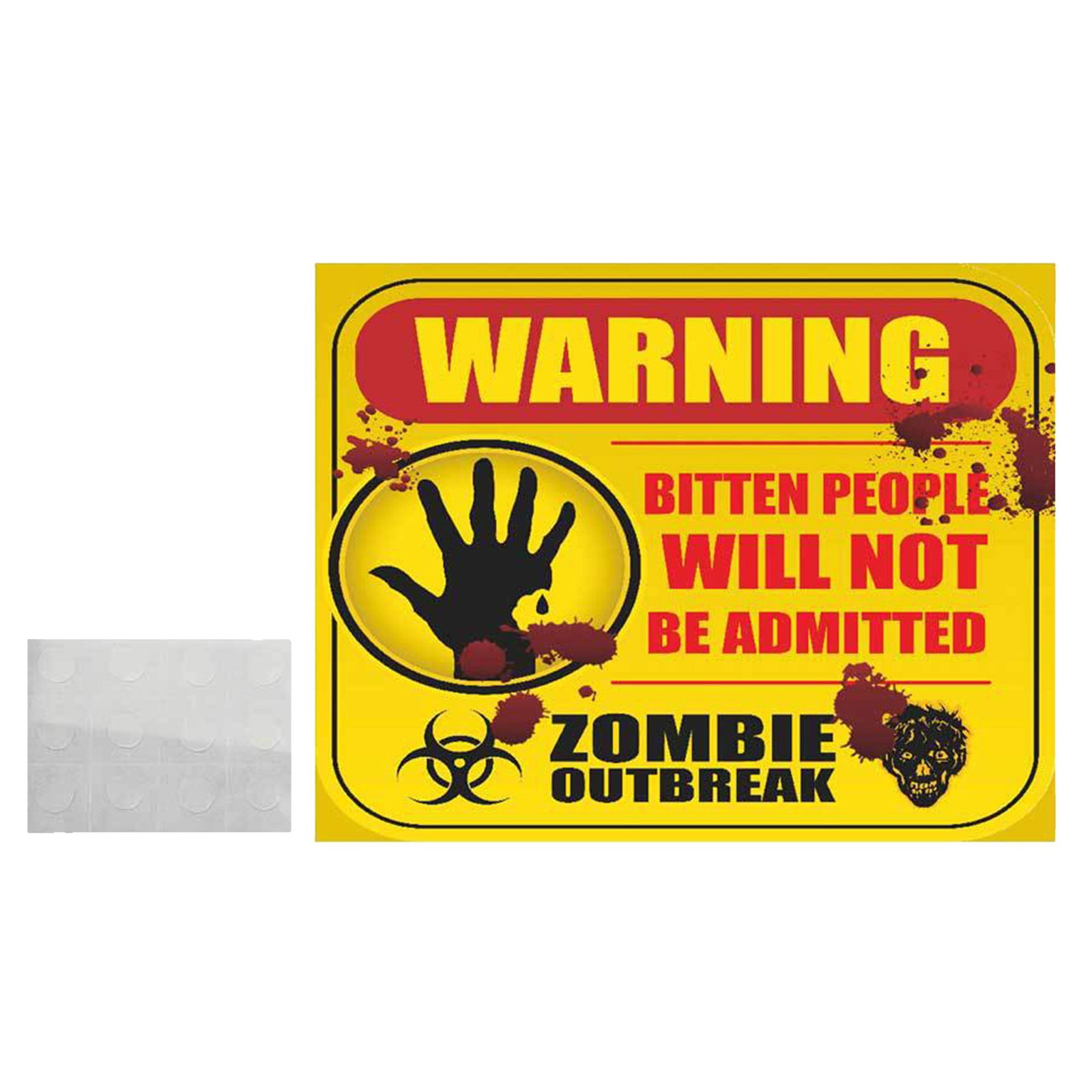 Novelty Warning Signs - Halloween Zombie Party Decorations Halloween ...