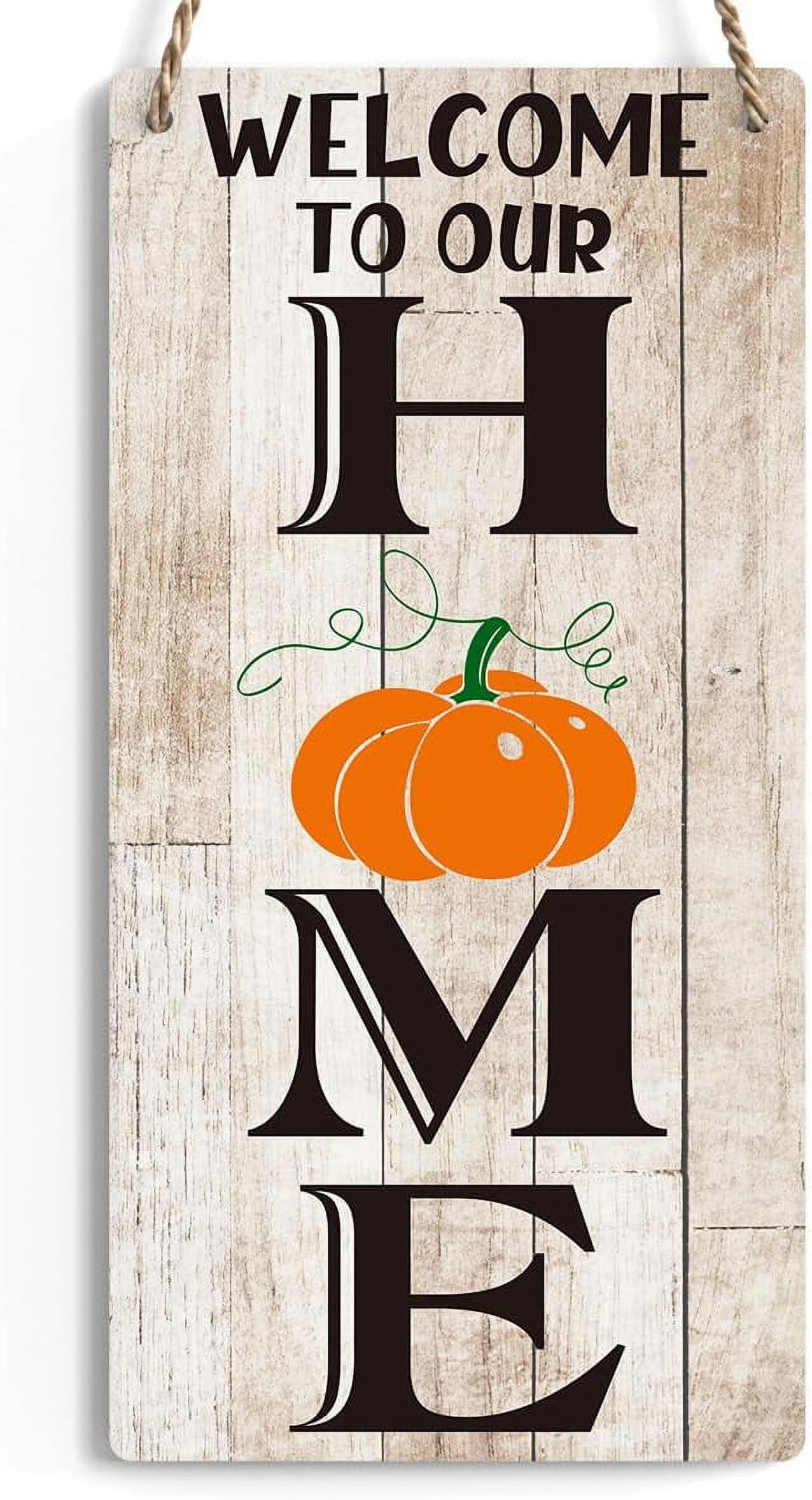 Novelty Welcome to Home Pumpkin Autumn Wood Sign Decoration Fall Wooden ...