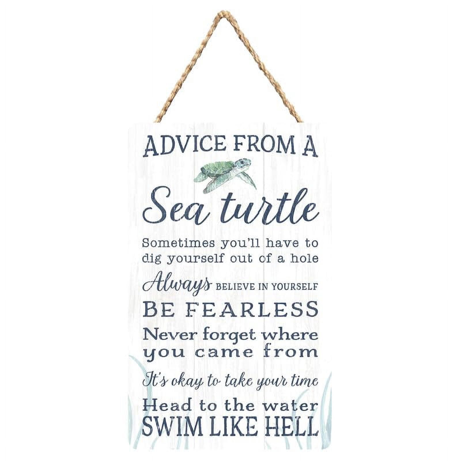 Novelty Wood Door Sign Advice From A Sea Turtle Pine Sign Hanging ...