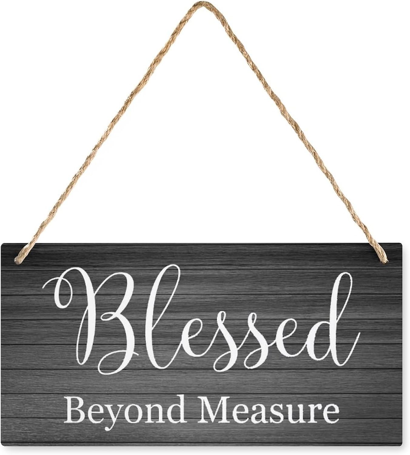 Novelty Wood Hanging Decor Sign Blessed Beyond Measure Wood Signs With ...