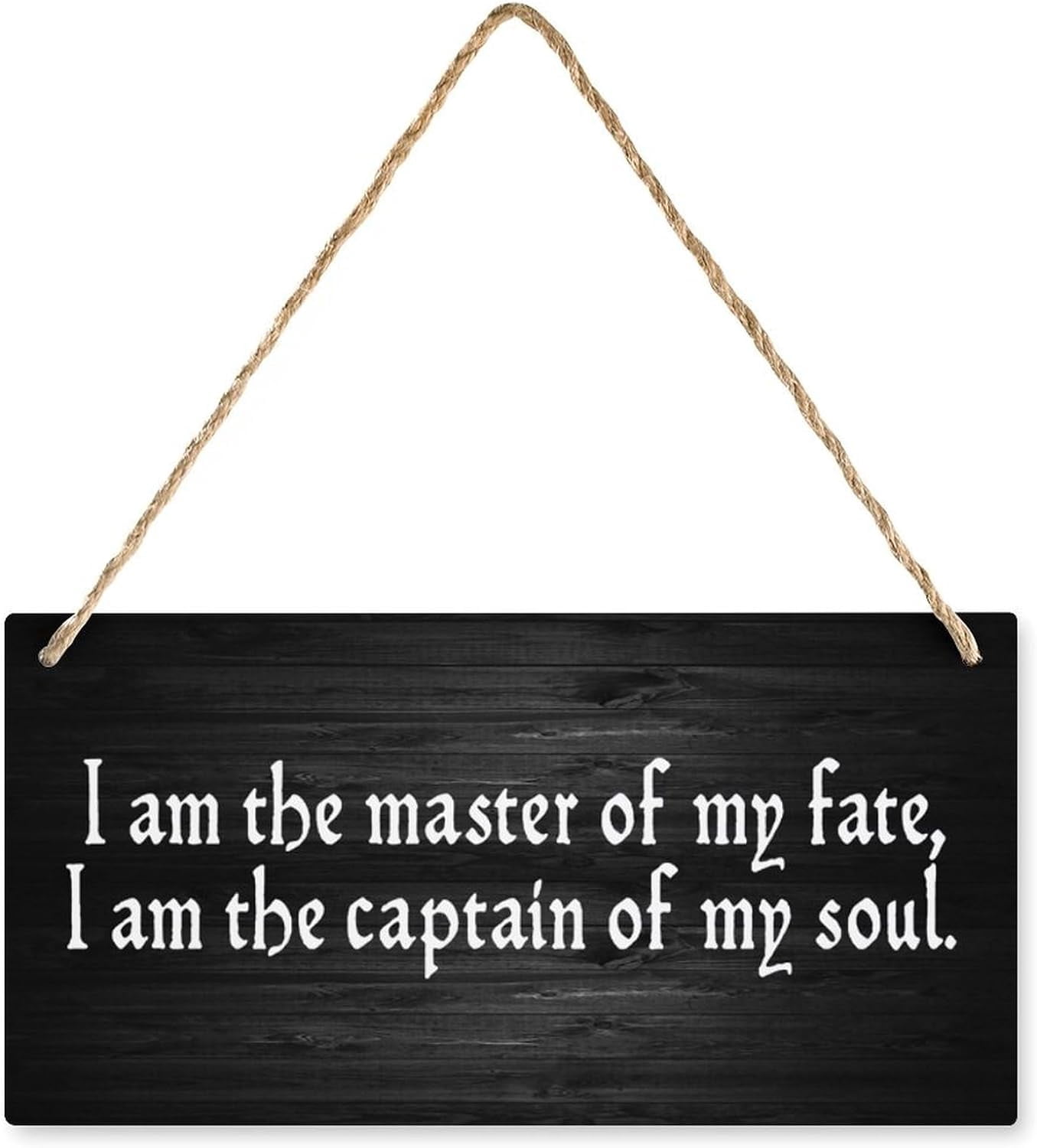 Novelty Wood Hanging Decor Sign I Am The Master Of My Fate, I Am The ...