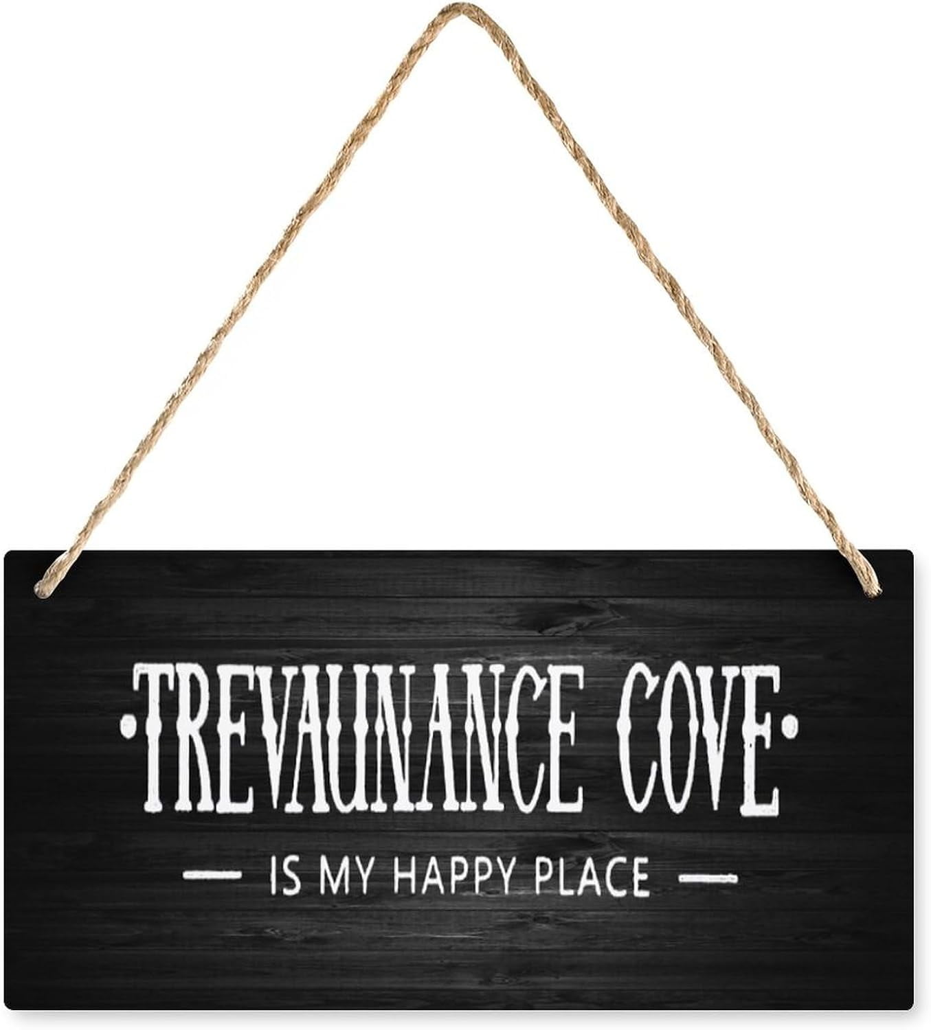 Novelty Wood Hanging Decor Sign Trevaunance Cove Is Myour Happy Place ...