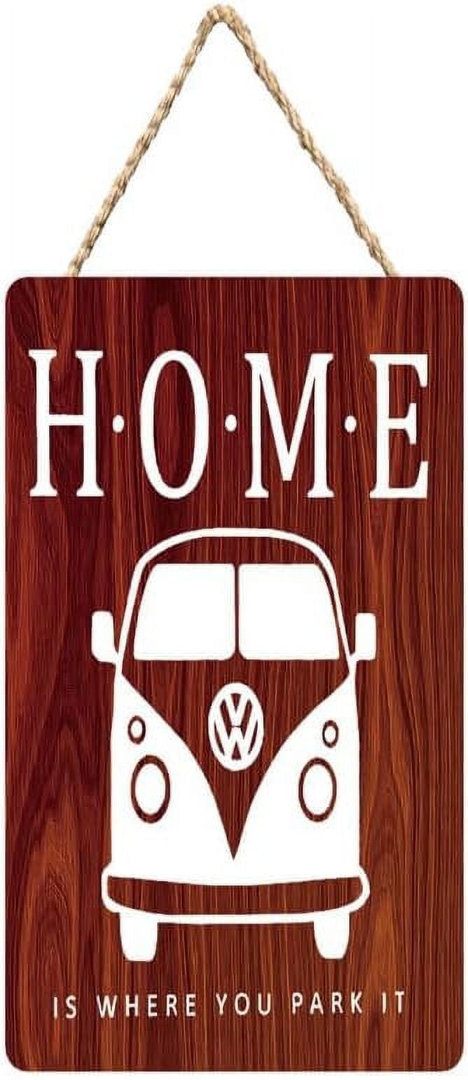 Novelty Wooden Sign Outside Home Is Where You Park It Vintage Wall ...