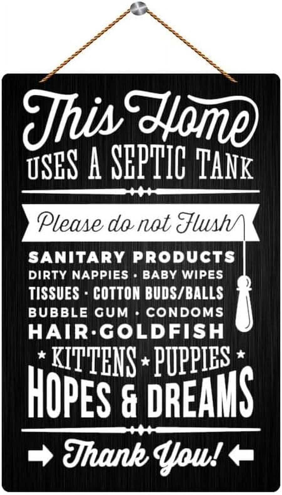 Novelty Wooden Sign This Bathroom Use A Septic Tank Do Not Flush Hopes ...