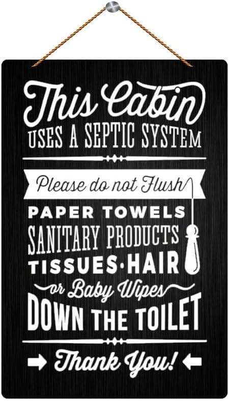 Novelty Wooden Sign This Cabin Uses A Septic System Do Not Flush Paper ...