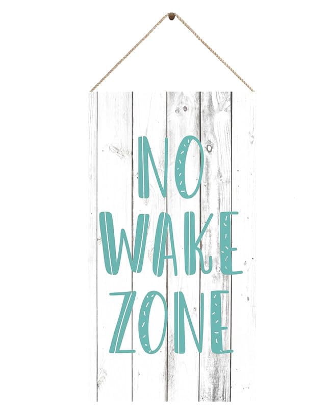 Novelty Wooden Signs No Wake Zone, Beach Nursery Kids Son Room Playroom ...