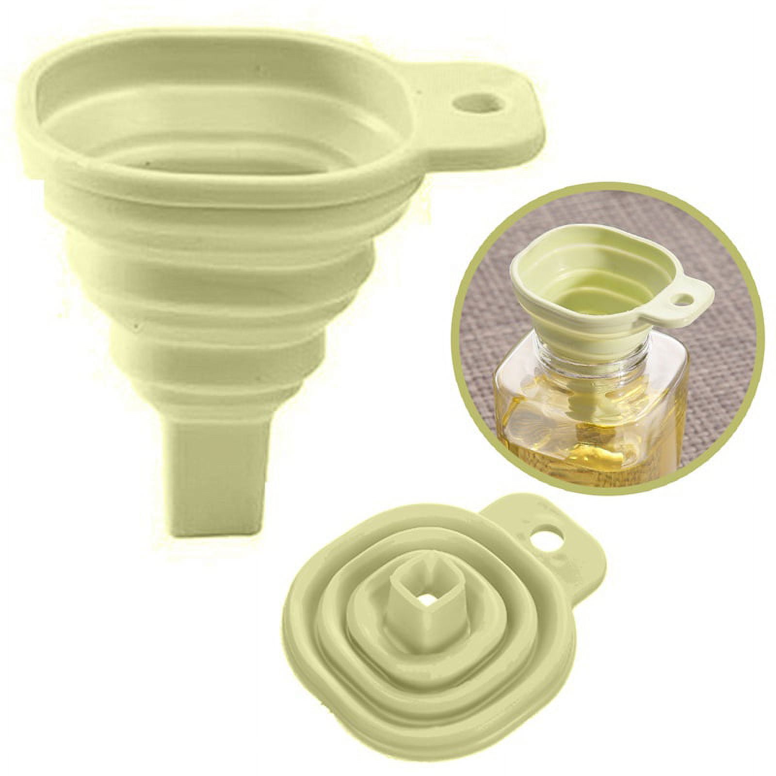 silicone folding telescopic long Collapsible Style funnels green ...