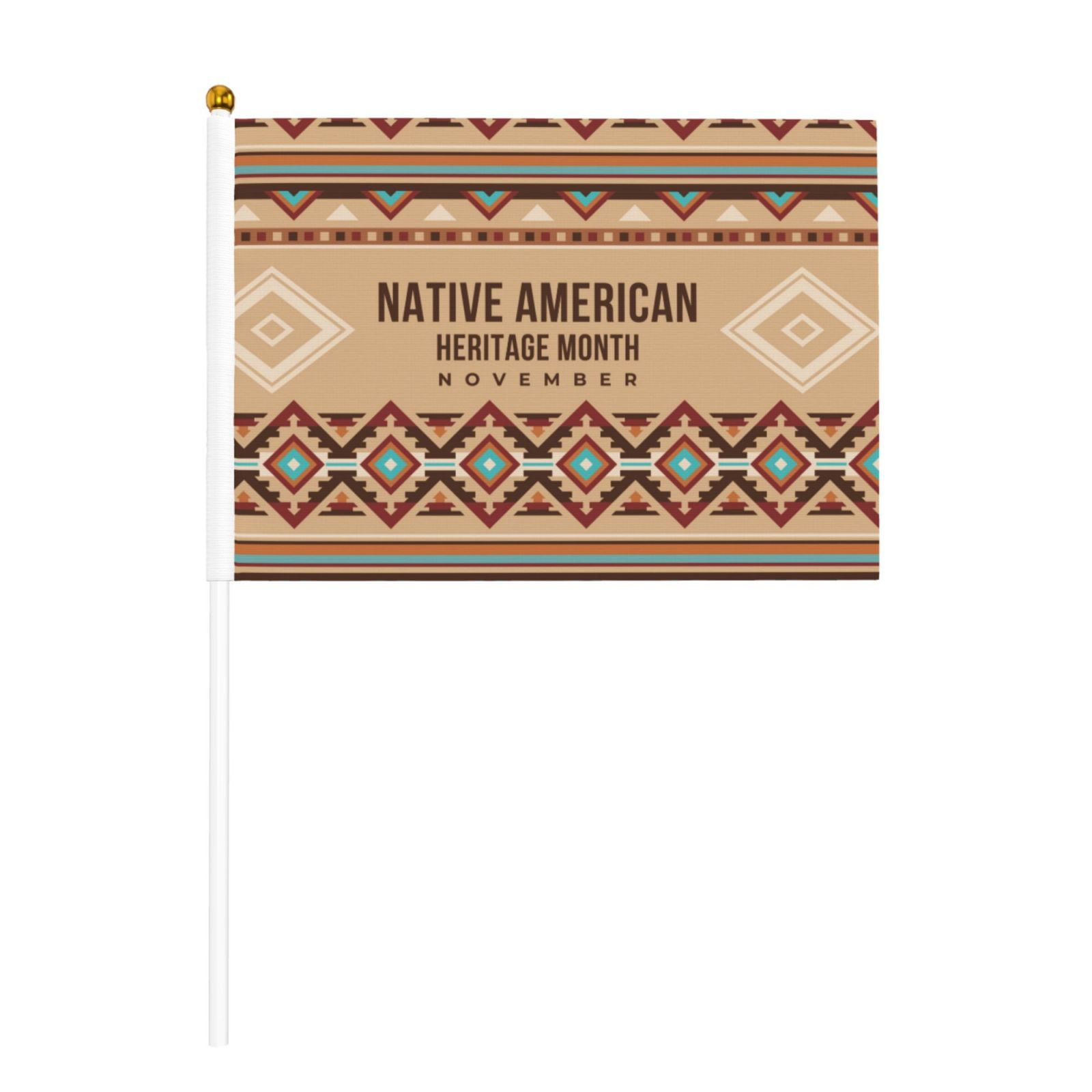 November Is Na-tive American Heritage Month Flag Small Mini Hand Held ...