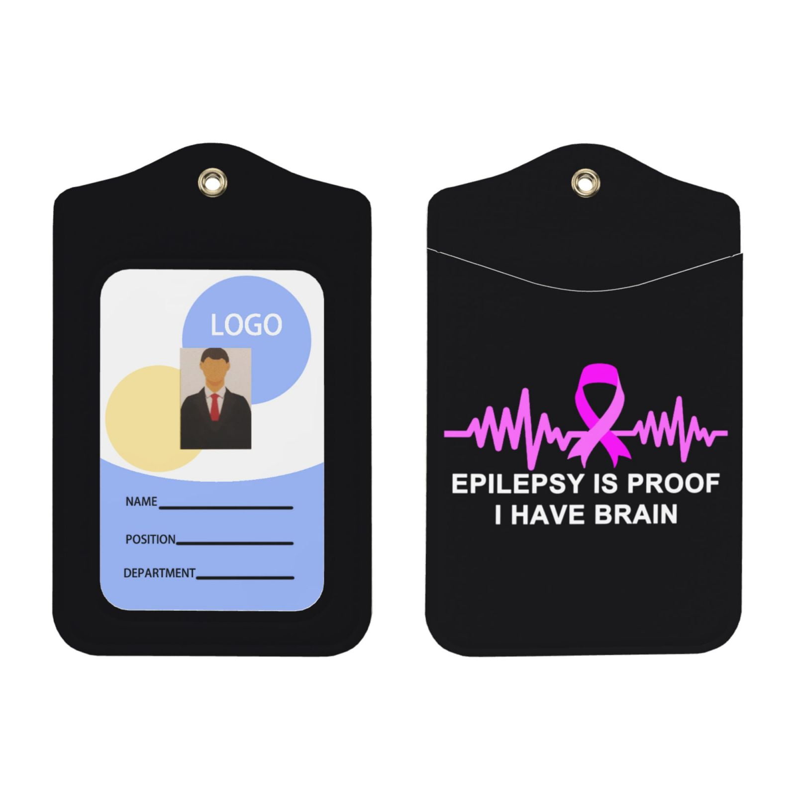 November Is National Epilepsy Awareness Month Id Card Badge Leather ...