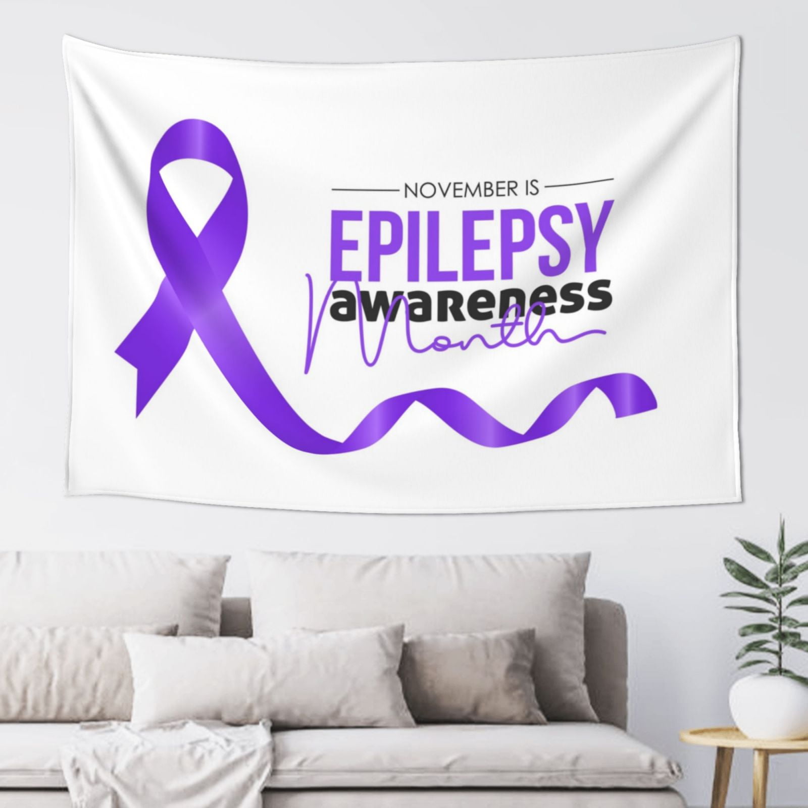 November Is National Epilepsy Awareness Month Tapestry Banner Backdrop ...