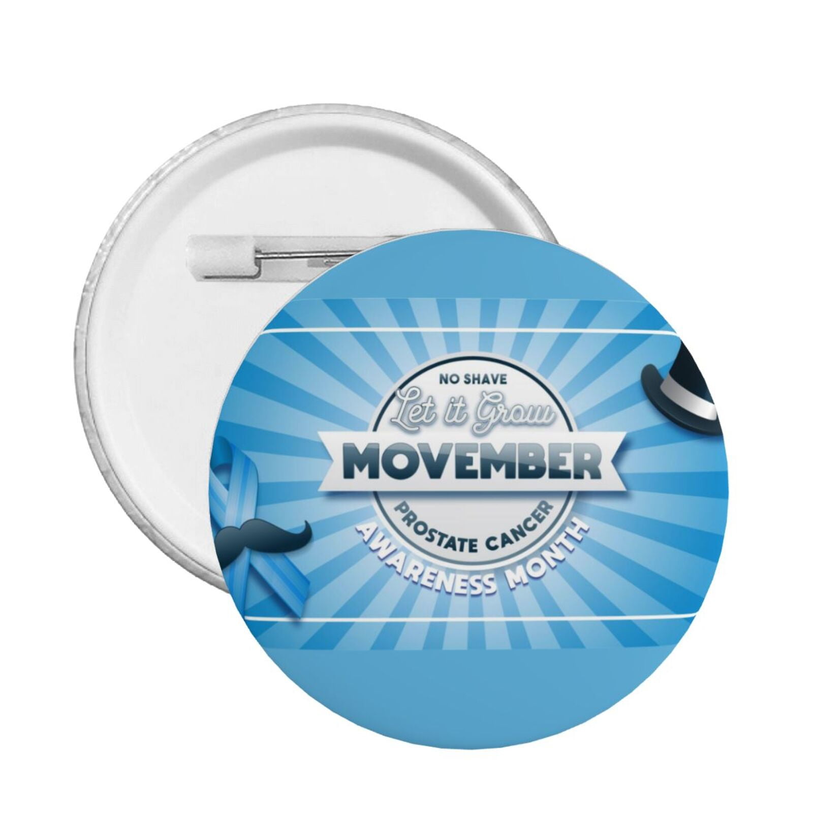 November Is Prostate Cancer Awareness Month Blue Ribbon Pin Button ...