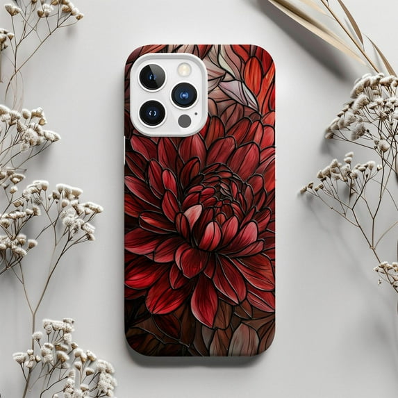 November Red Chrysanthemum Floral Phone Case 17 16 15 14 13 12 11 Pro ...
